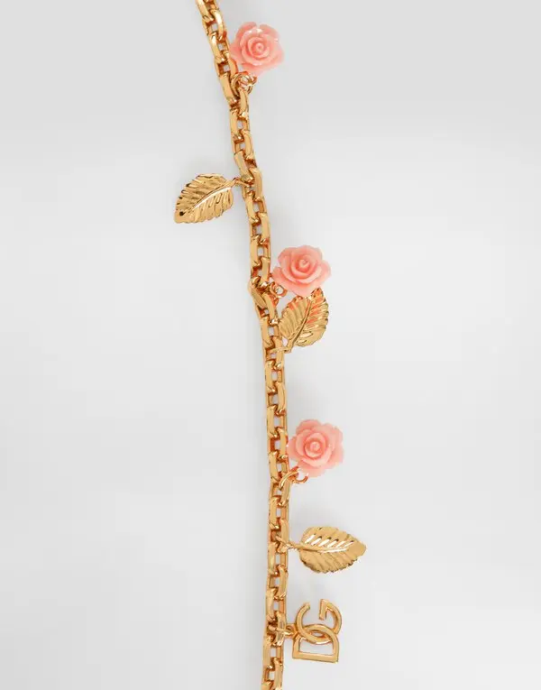 Dolce & Gabbana Metal Shoulder Strap With Roses Collection