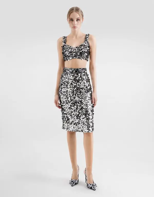 Dolce & Gabbana Sequined Bralette Top Shirts And Tops