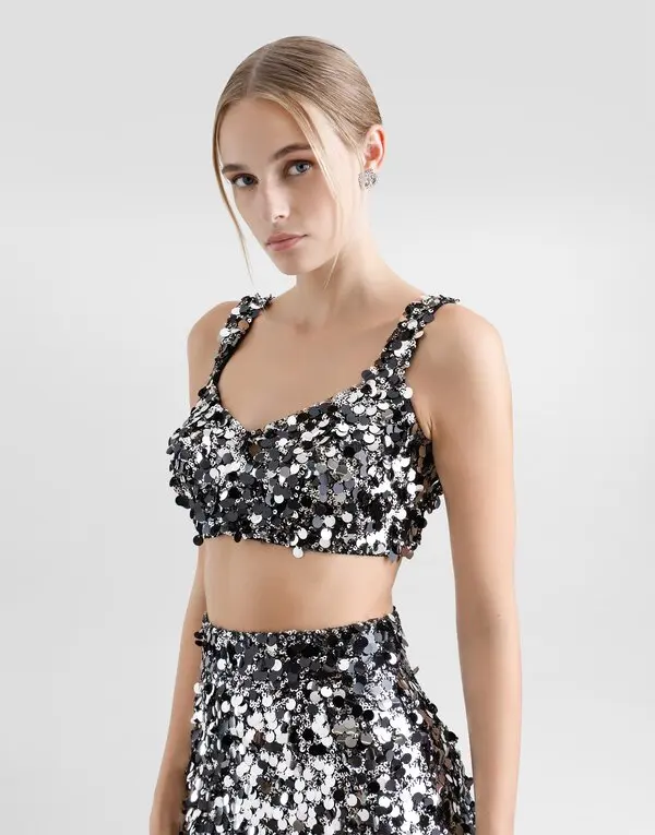 Dolce & Gabbana Sequined Bralette Top Shirts And Tops
