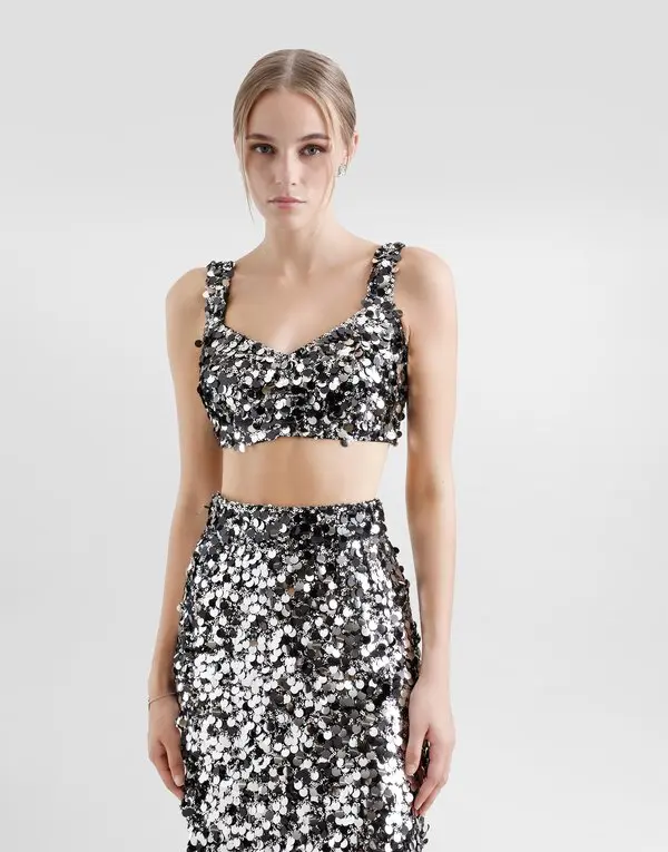 Dolce & Gabbana Sequined Bralette Top Shirts And Tops