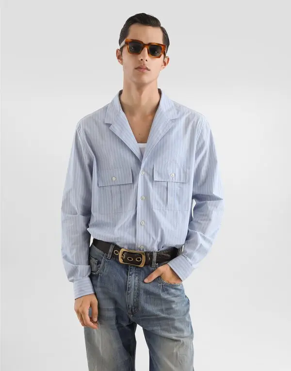 Dolce & Gabbana Striped Cotton Martini Shirt Shirts