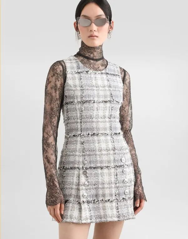 Dolce & Gabbana Floral Lace High Neck Top