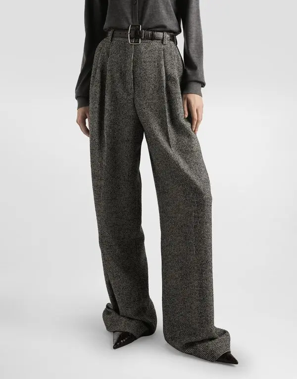 Dolce & Gabbana Wool Blend Dotted Print Trousers