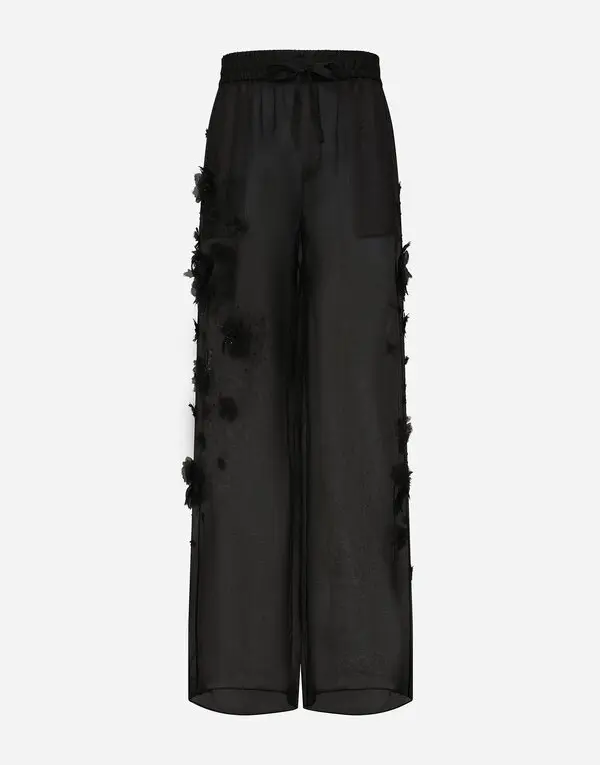Dolce & Gabbana Silk Twill Jogging Shorts - Black