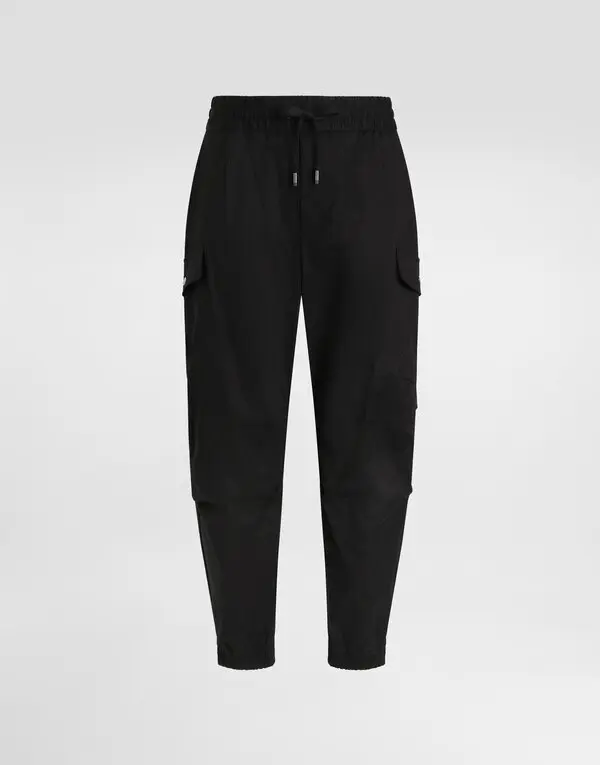 Dolce & Gabbana Pleated Cotton Linen Trousers - Black