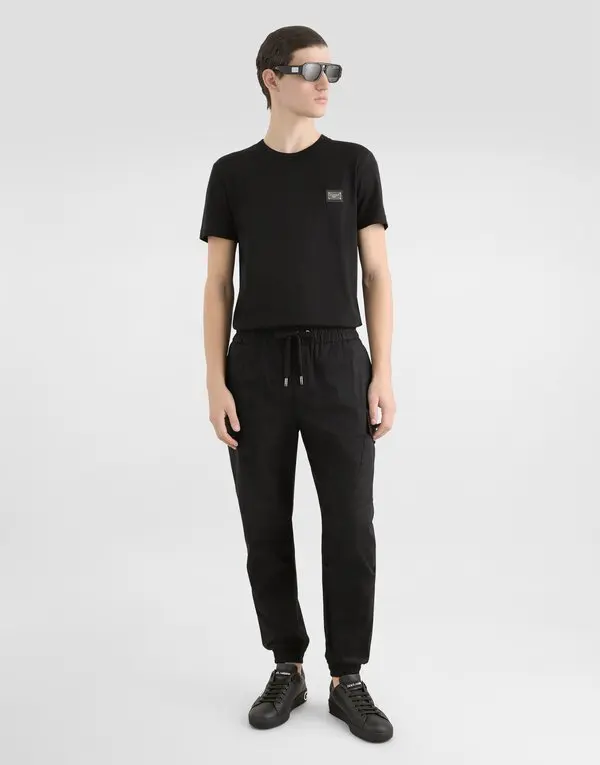 Dolce & Gabbana Pleated Cotton Linen Trousers - Black
