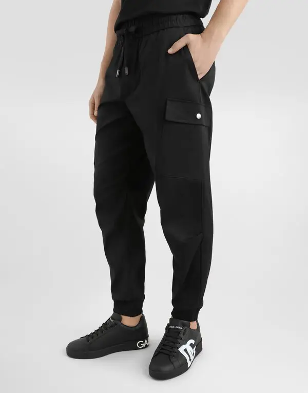 Dolce & Gabbana Pleated Cotton Linen Trousers - Black