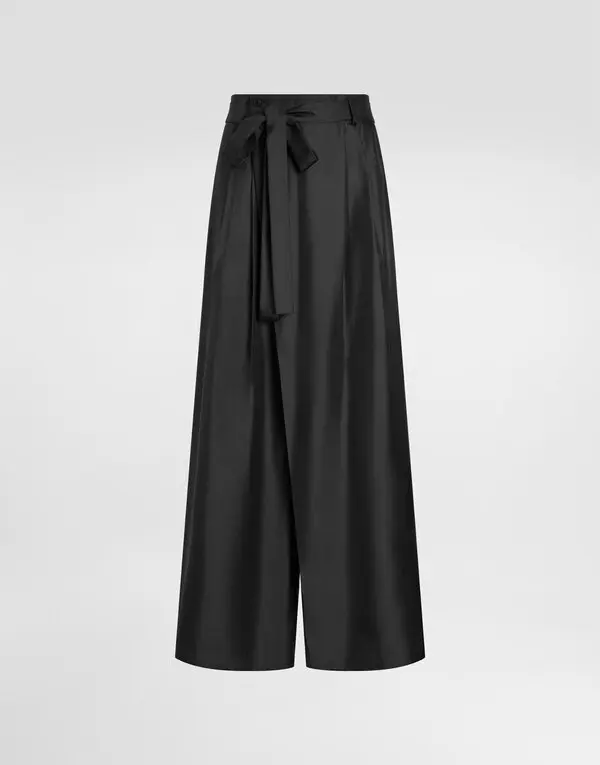 Dolce & Gabbana Silk Twill Trousers - Black