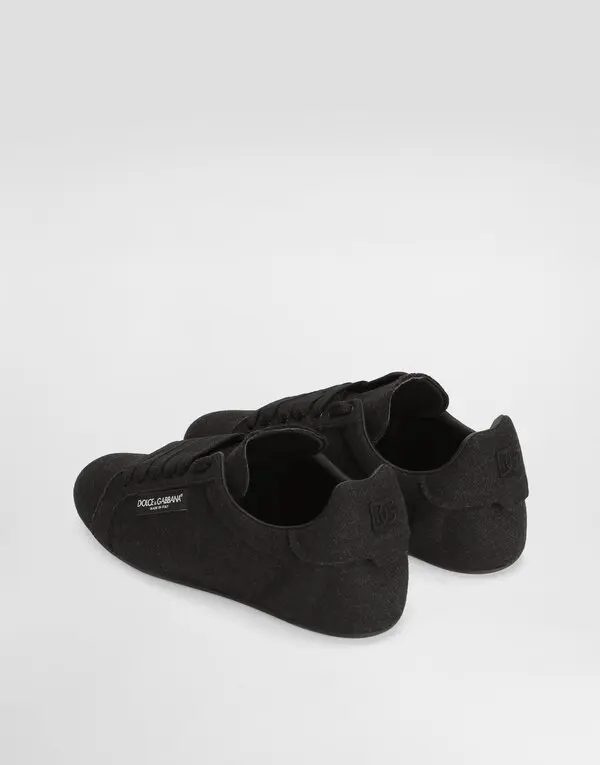 Dolce & Gabbana Split Leather Portofino Soft Sneakers - Black