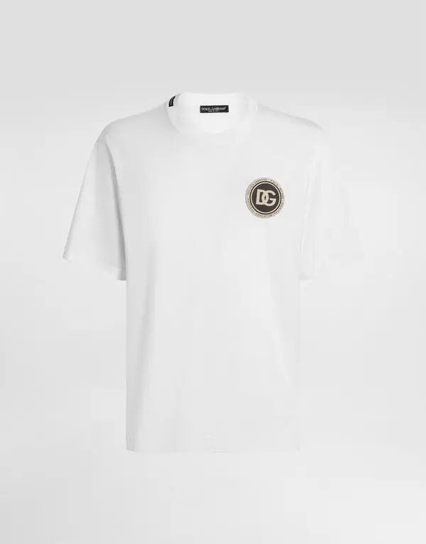 Dolce & Gabbana Cotton T-shirt With Patch T-shirts And Polos - White