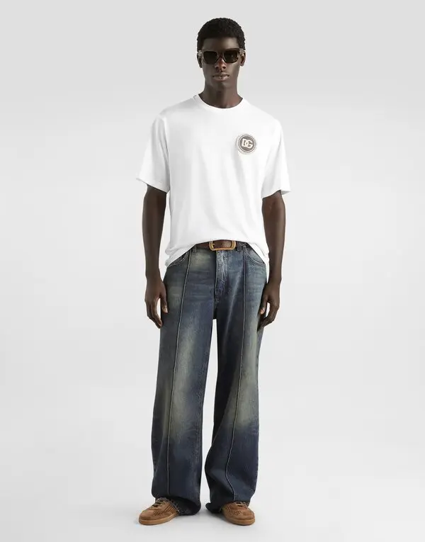 Dolce & Gabbana Cotton T-shirt With Patch T-shirts And Polos - White