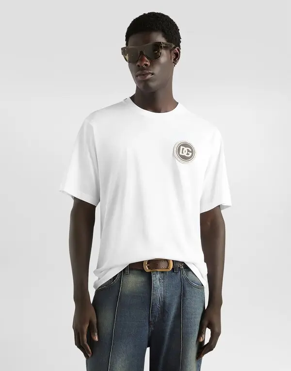 Dolce & Gabbana Cotton T-shirt With Patch T-shirts And Polos - White