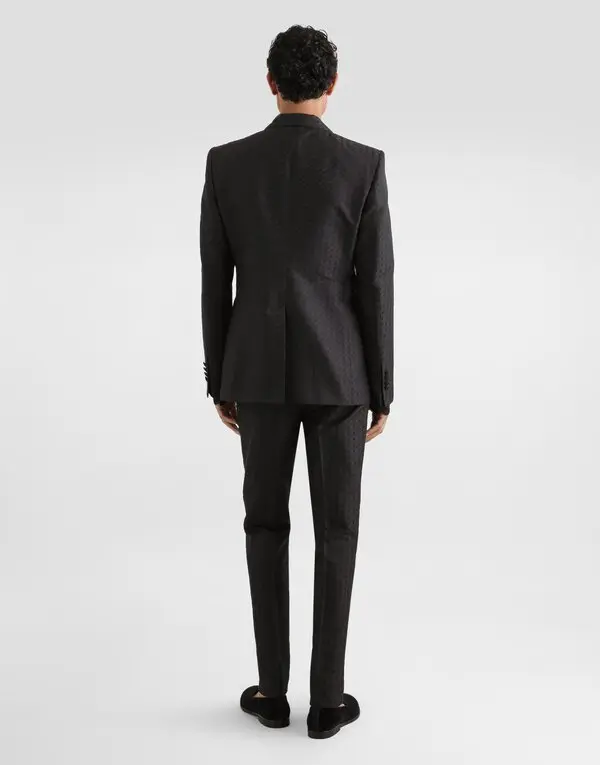 Dolce & Gabbana Micro Pattern Jacquard Trousers Collection - Black