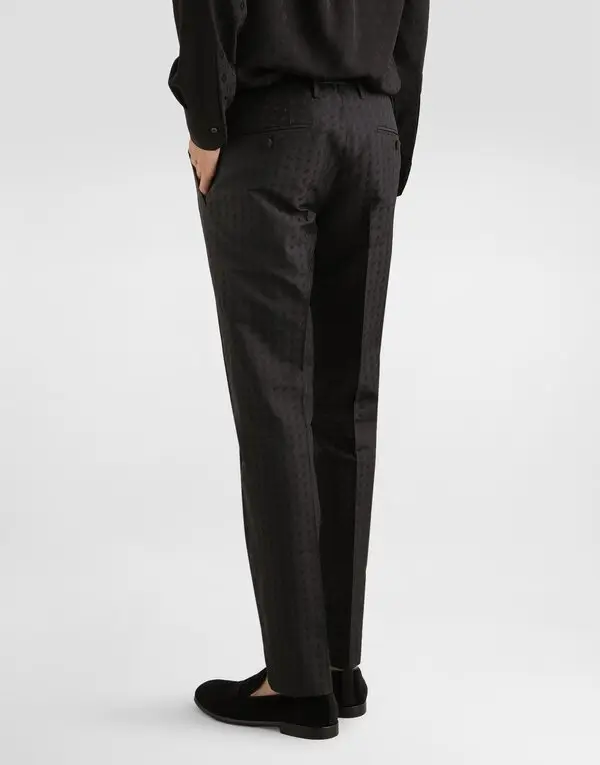 Dolce & Gabbana Micro Pattern Jacquard Trousers Collection - Black