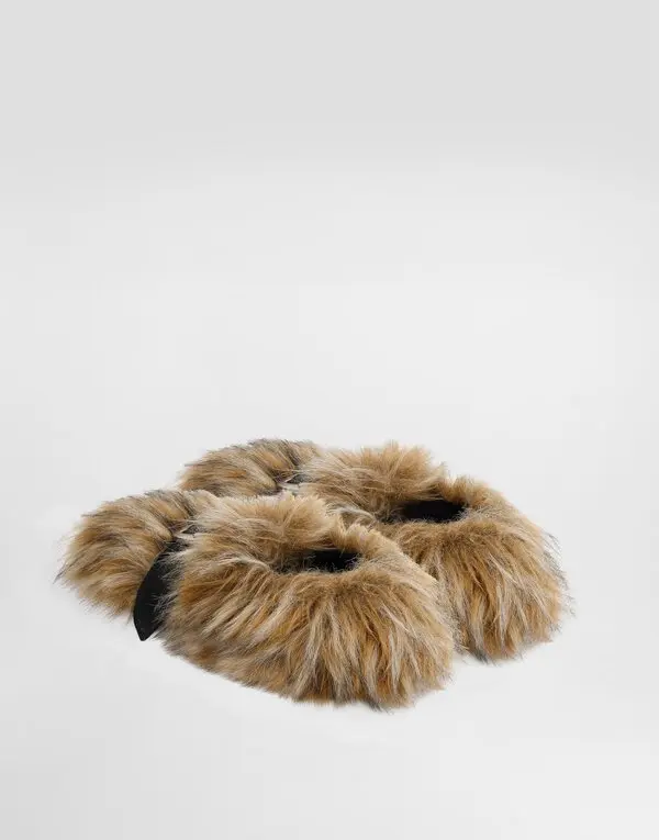 Dolce & Gabbana Fur Loafers Flat Shoes