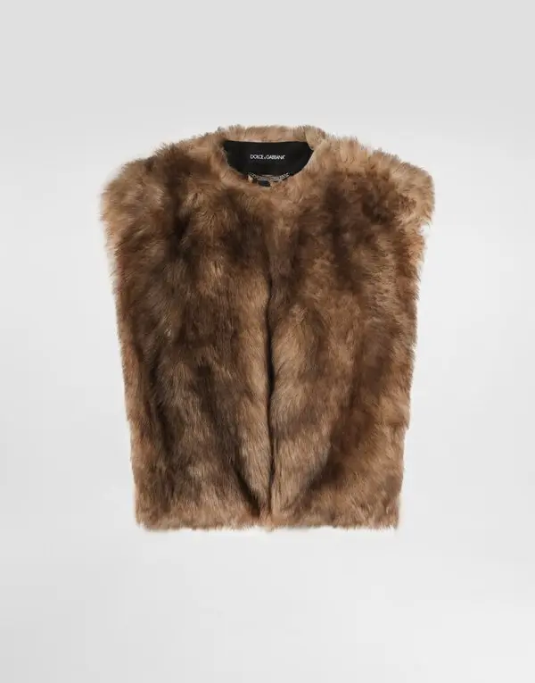 Dolce & Gabbana Fur Vest Coats And Jackets Multi-colored