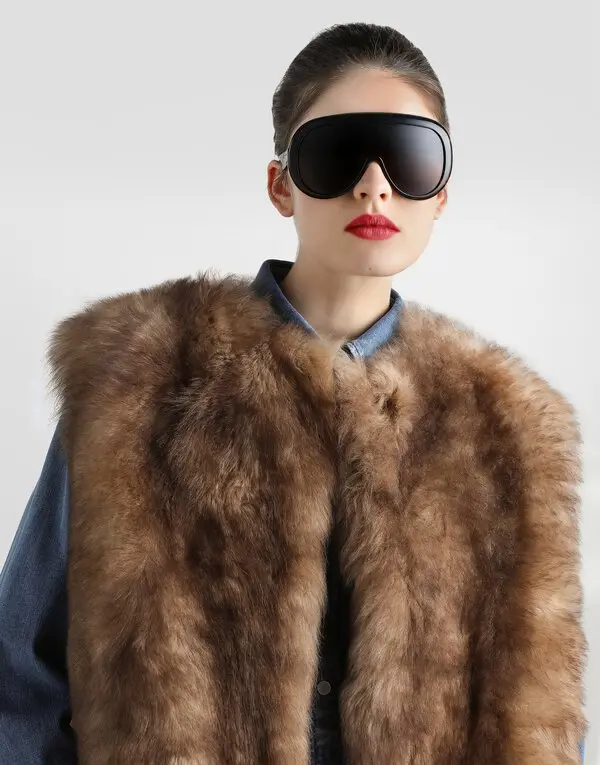 Dolce & Gabbana Fur Vest Coats And Jackets Multi-colored