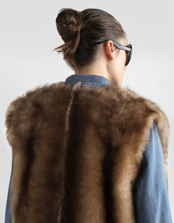 Dolce & Gabbana Fur Vest Coats And Jackets Multi-colored