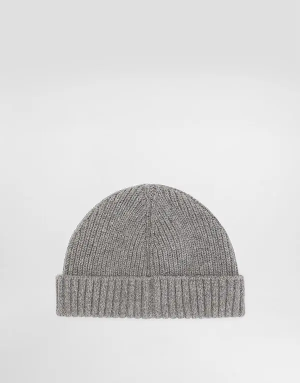 Dolce & Gabbana Ribbed Knit Hat Accessories Gray