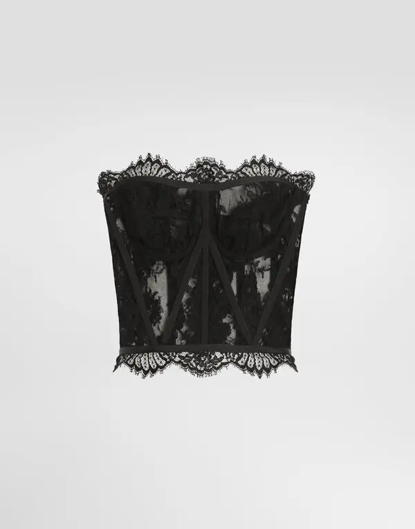 Dolce & Gabbana Lace Bustier Shirts And Tops Lace - Black
