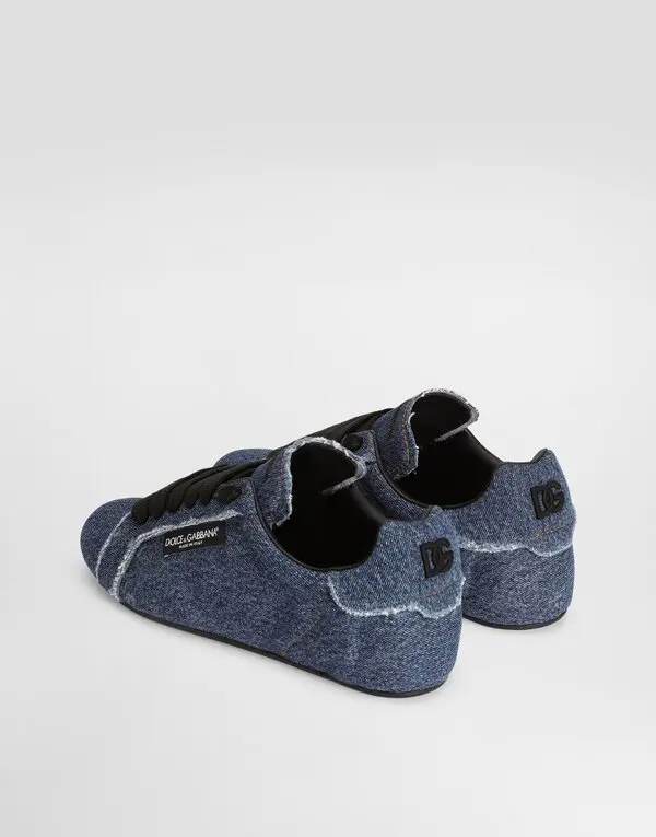 Dolce & Gabbana Denim Portofino Soft Sneakers