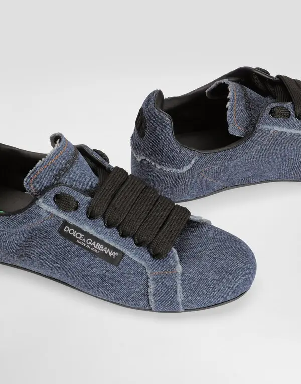 Dolce & Gabbana Denim Portofino Soft Sneakers