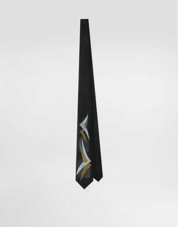 Dolce & Gabbana Vintage-print Twill Tie Ties And Pocket Squares - Grey