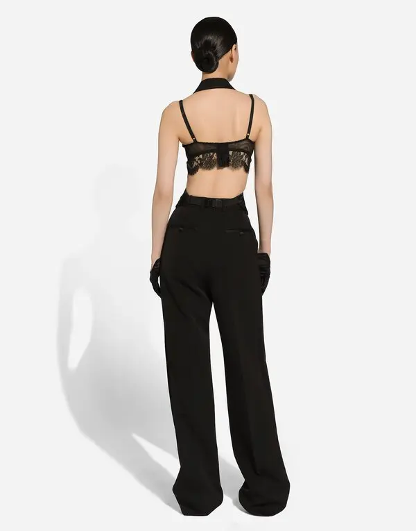 Dolce & Gabbana Wool Gabardine Tuxedo Pants Pants And Shorts Wool