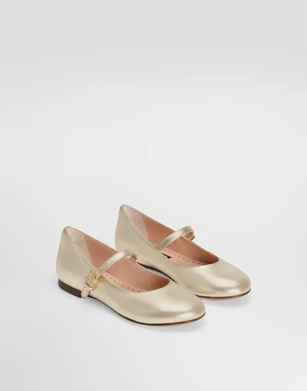 Dolce & Gabbana Laminated Nappa Leather Ballet Flats With Buckle Detail
