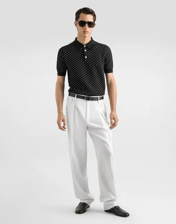 Dolce & Gabbana Micro-dot Stitch Polo Shirt Sweaters And Cardigans Multi-colored