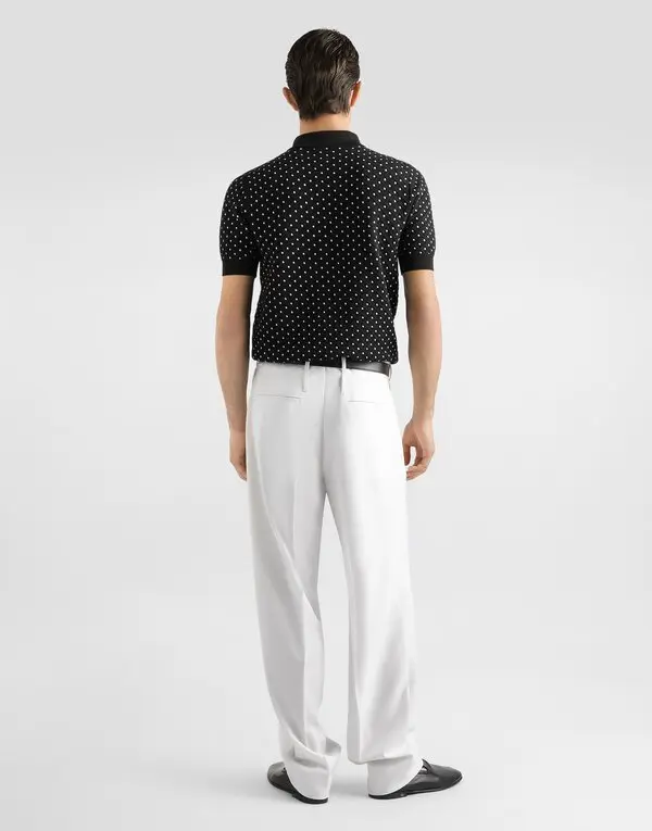 Dolce & Gabbana Micro-dot Stitch Polo Shirt Sweaters And Cardigans Multi-colored
