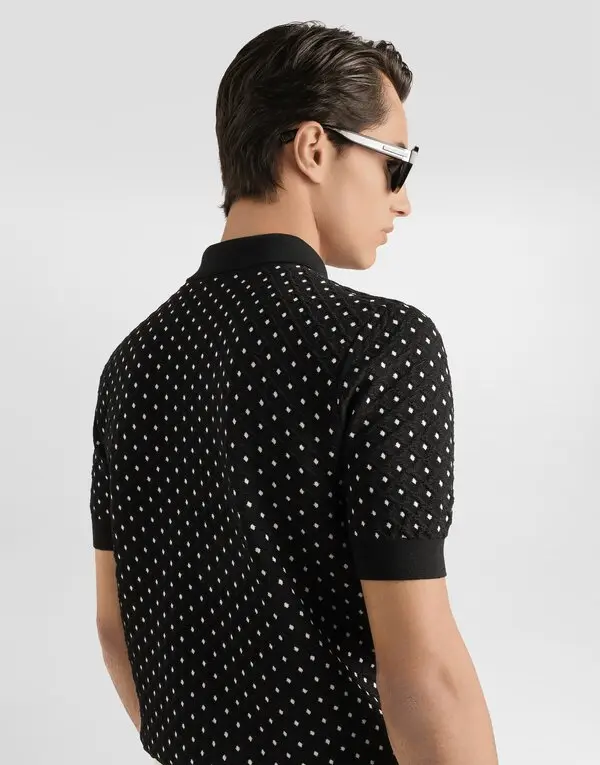 Dolce & Gabbana Micro-dot Stitch Polo Shirt Sweaters And Cardigans Multi-colored
