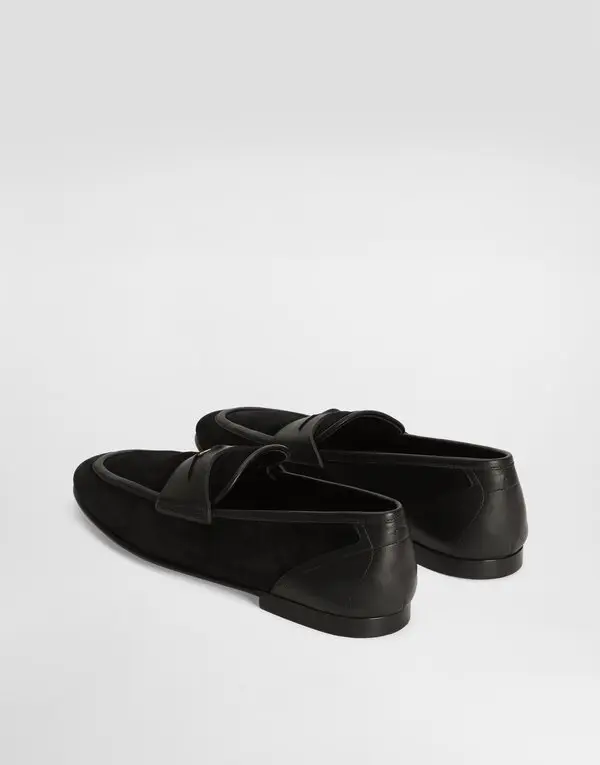 Dolce & Gabbana Split Calfskin Slipper Driver Shoes And Loafers - Black