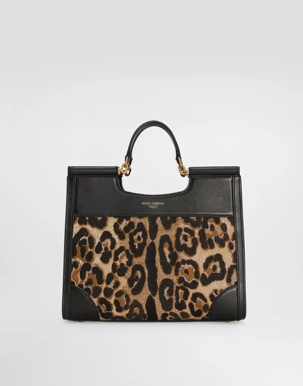 Dolce & Gabbana Small Sicily Shopper Tote Bags - Multicolor