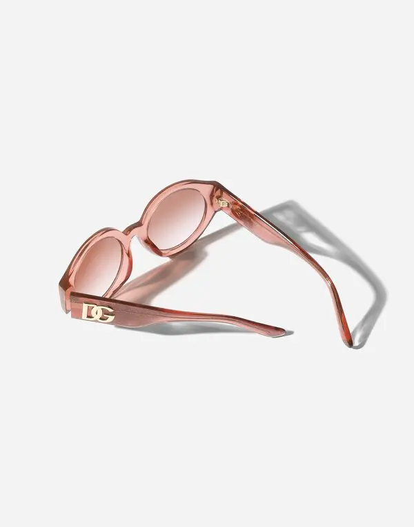 Dolce & Gabbana Transparent Glitter Round Frame Sunglasses