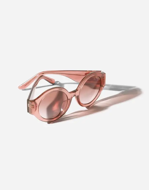Dolce & Gabbana Transparent Glitter Round Frame Sunglasses