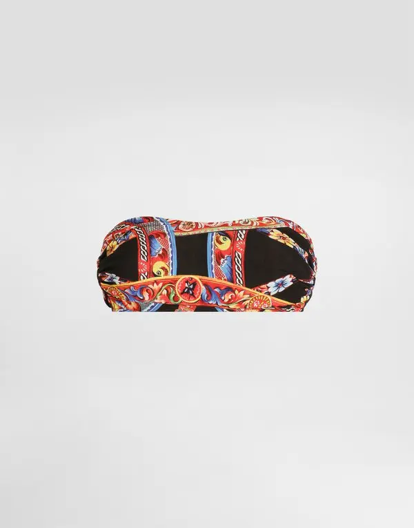 Dolce & Gabbana Carretto-print Viscose Jersey Strapless Top - Multicolor