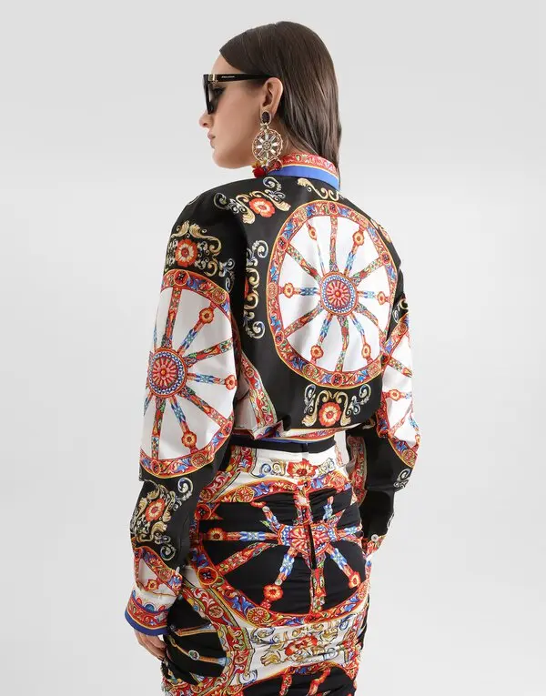 Dolce & Gabbana Carretto-print Viscose Jersey Strapless Top - Multicolor