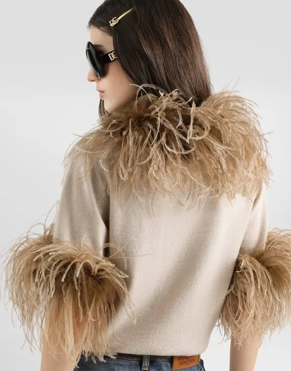 Dolce & Gabbana Cashmere Pullover Sweaters And Cardigans - Beige