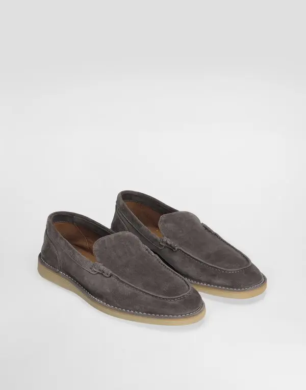 Dolce & Gabbana Suede Loafers Driver Shoes And Loafers - Grey