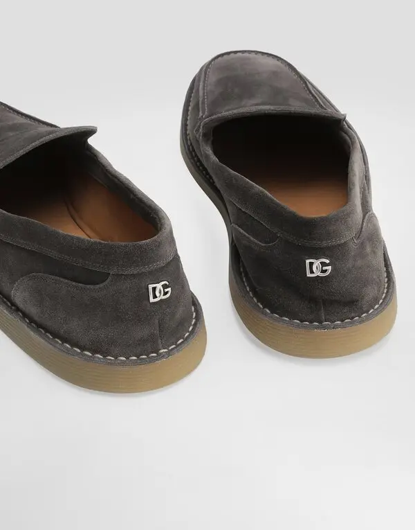 Dolce & Gabbana Suede Loafers Driver Shoes And Loafers - Grey