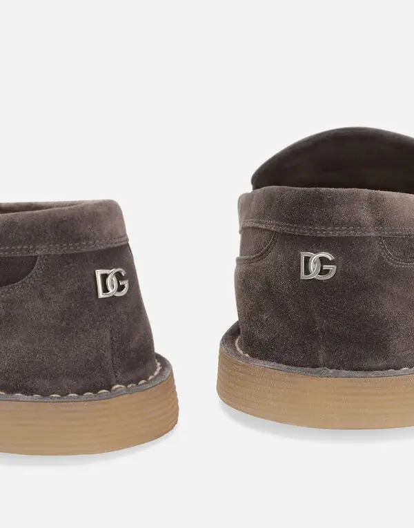 Dolce & Gabbana Suede Loafers Driver Shoes And Loafers - Grey