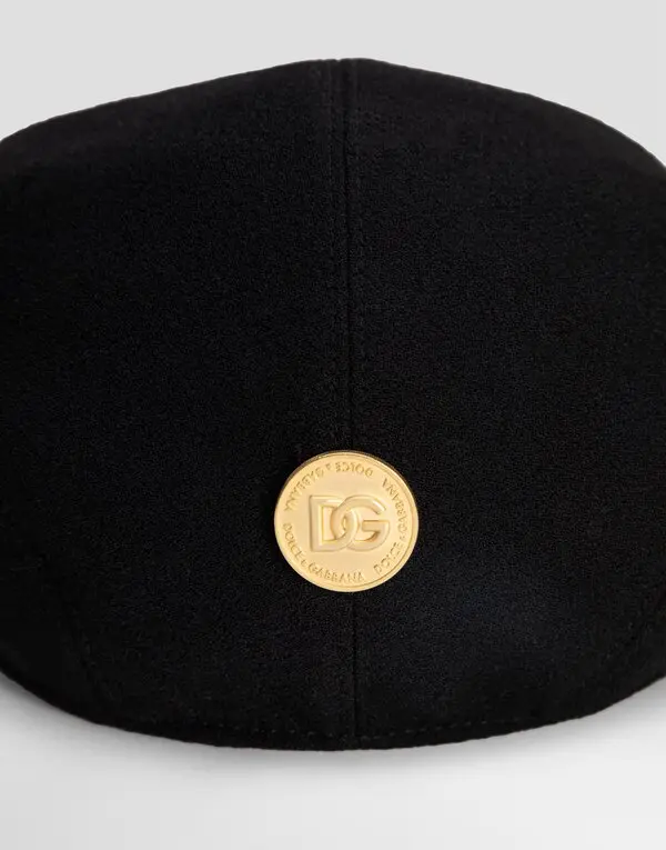 Dolce & Gabbana Wool Crepe Cap With Dg Coin
