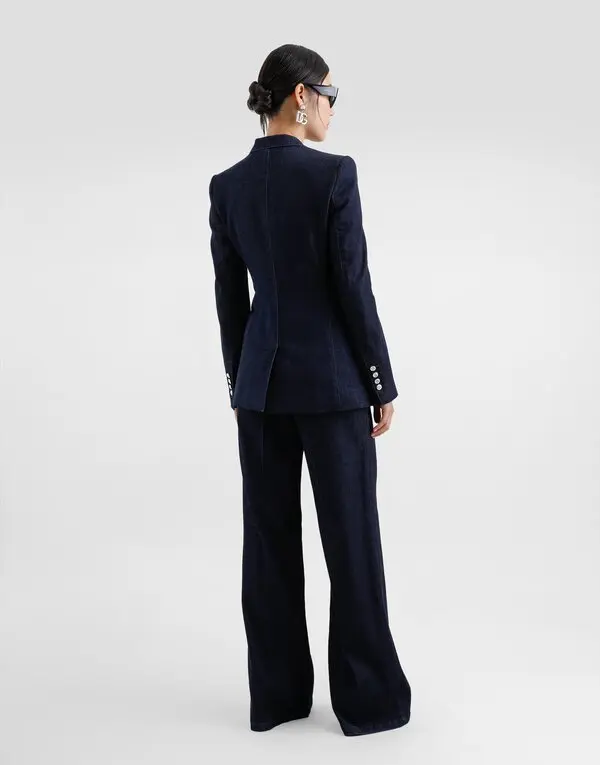 Dolce & Gabbana Single-breasted Denim And Silk Turlington Jacket Denim And Jeans Multi-colored