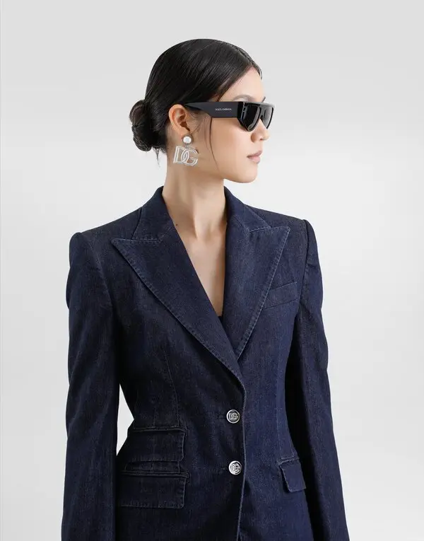 Dolce & Gabbana Single-breasted Denim And Silk Turlington Jacket Denim And Jeans Multi-colored
