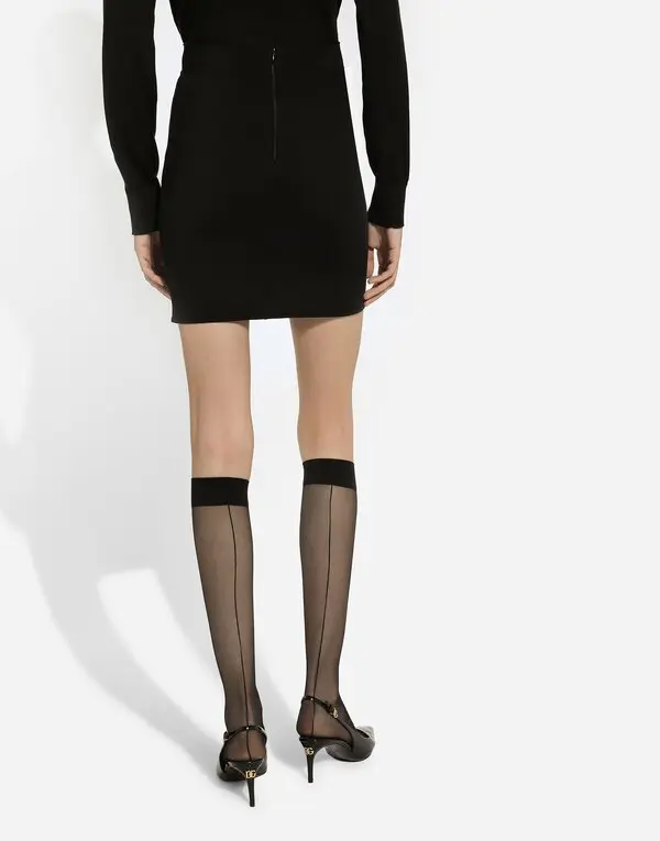 Dolce & Gabbana Stretch Viscose Knit Dg Logo Mini Skirt