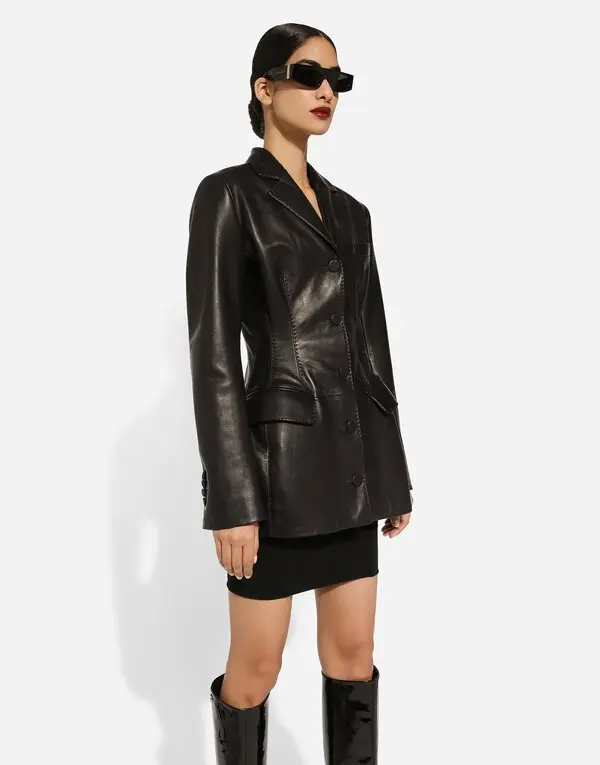 Dolce & Gabbana Calfskin Turlington Jacket Blazers