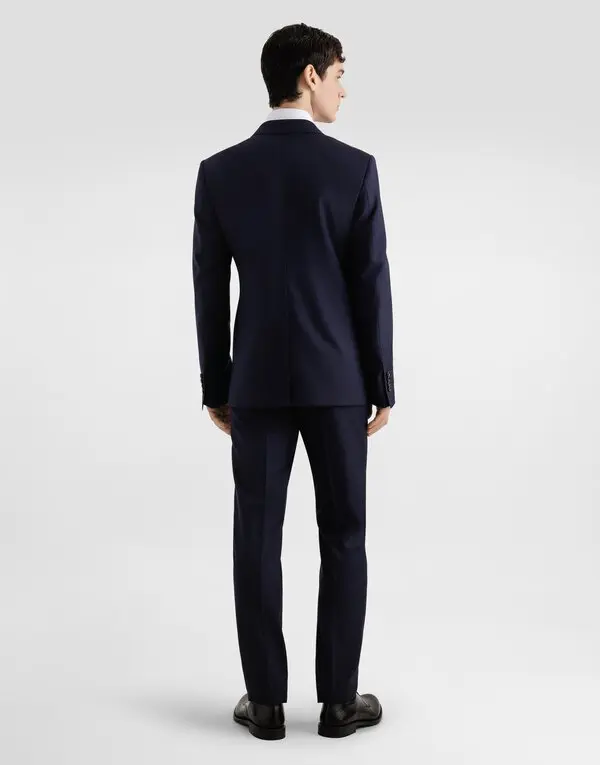 Dolce & Gabbana Double-breasted Micro-patterned Wool Suit Suits And Blazers