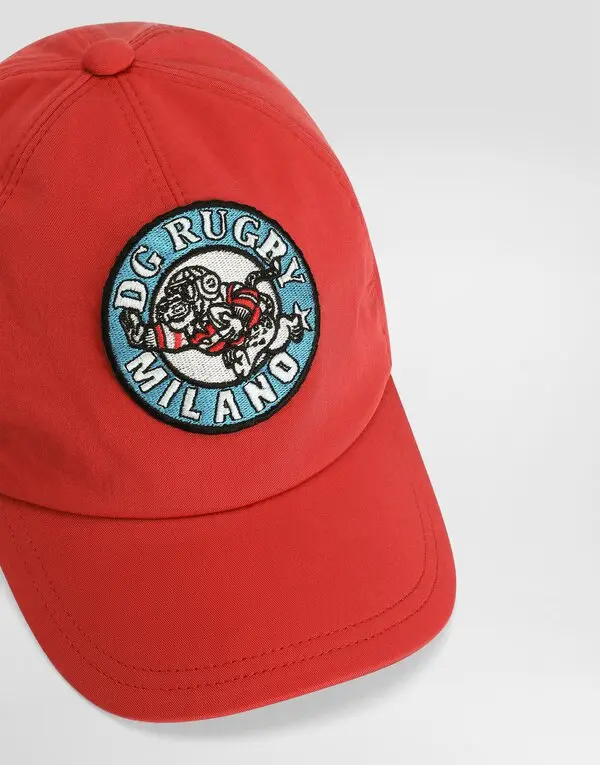 Dolce & Gabbana Drill Baseball Hat With Dg Rugby Patch Accessories Multi-colored