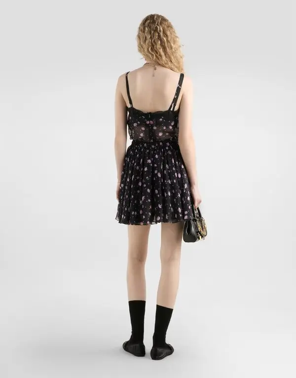 Dolce & Gabbana Carnations-print Chiffon Circle Skirt Skirts